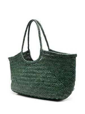 Dragon Diffusion Nantucket Interwoven Leather Tote Bag - Green
