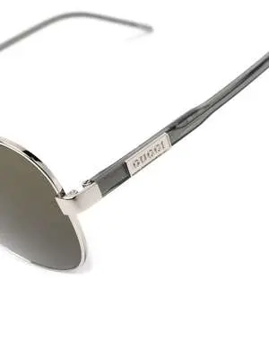 Gucci Silver-tone Aviator Sunglasses
