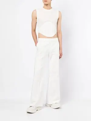 DION LEE Fine-ribbed Corset Tank Top - White
