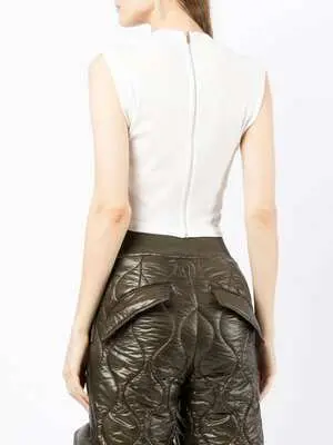 DION LEE Fine-ribbed Corset Tank Top - White