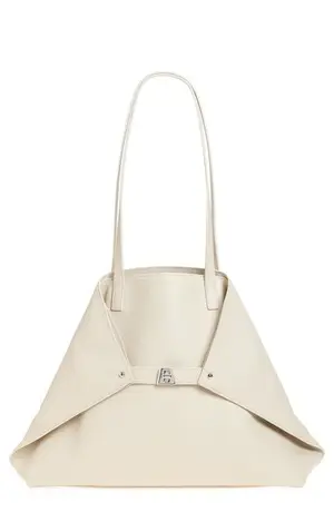 Akris Ai Calfskin Leather Tote - Alabaster