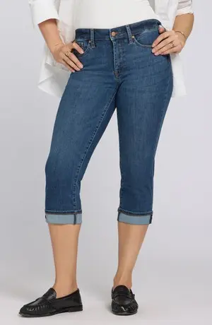 NYDJ Marilyn Roll Cuff Cropped Capri Jeans - Sunset Villa