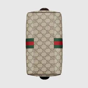 Gucci Ophidia Medium Top Handle Bag - Beige And Ebony Canvas