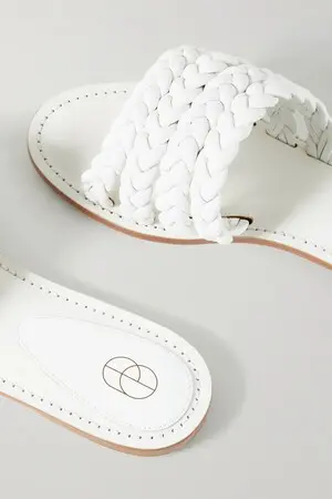 PORTE & PAIRE Braided Leather Slides
