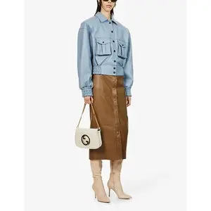THE MANNEI Lea Elasticated-hem Relaxed-fit Leather Bomber Jacket