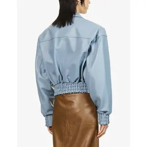 THE MANNEI Lea Elasticated-hem Relaxed-fit Leather Bomber Jacket