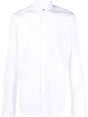 BARBA NAPOLI Cotton Long-sleeved Shirt - White