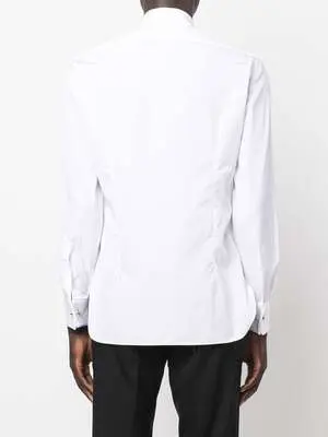 BARBA NAPOLI Cotton Long-sleeved Shirt - White
