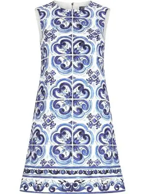 Dolce & Gabbana Majolica-print Brocade Minidress