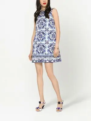 Dolce & Gabbana Majolica-print Brocade Minidress