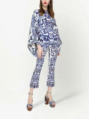 Dolce & Gabbana Majolica-print Silk Blouse
