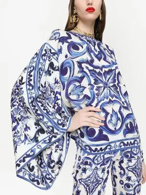 Dolce & Gabbana Majolica-print Silk Blouse