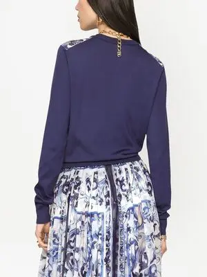 Dolce & Gabbana Majolica-print Silk Sweater - Blue
