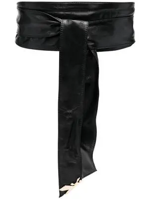 Patrizia Pepe Leather Waist Belt - Black
