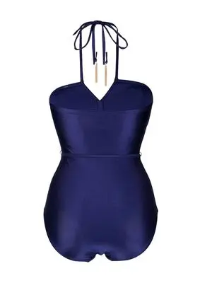 Zimmermann Anneke Ruched Halterneck Swimsuit