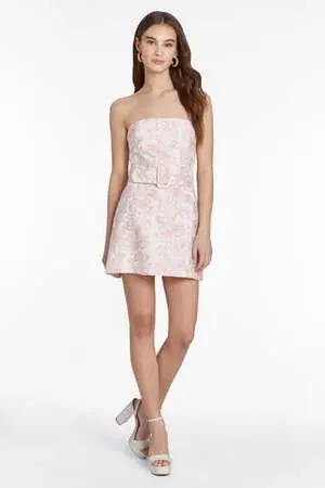 Amanda Uprichard Fae Strapless Mini Dress Shocking Pink