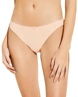 Eberjey Pima Stretch Cotton Thong - Buff