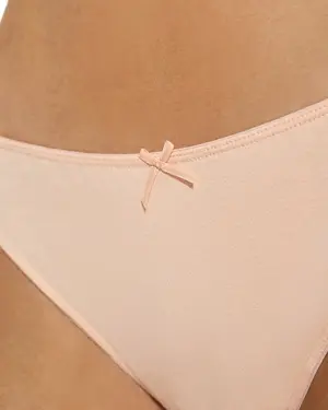 Eberjey Pima Stretch Cotton Thong - Buff