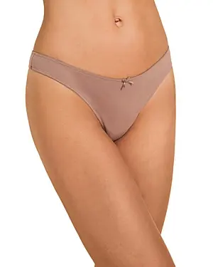 Eberjey Pima Stretch Cotton Thong Mocha