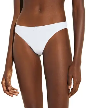 Eberjey Pima Stretch Cotton Thong White