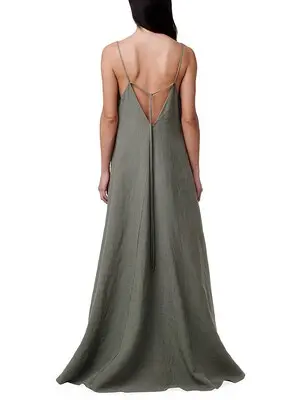 Another Tomorrow Seamed Slip Dress