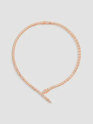 BVLGARI Serpenti Viper 18k Rose Gold & Diamond Choker - Pink Gold