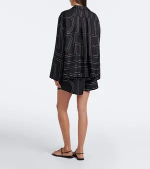 TOTEME Logo Silk Shorts - Black