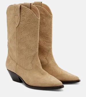 Isabel Marant Étoile Suede Cowboy Boots - Beige