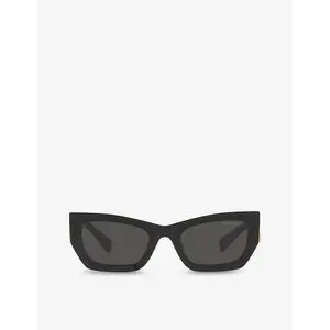 Miu Miu Mu 09ws Rectangle-frame Acetate Sunglasses - Black