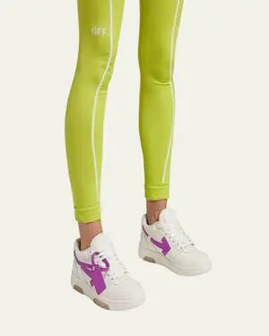 Off-White Out Of Office Leather Trainer Sneakers - White/fuschia
