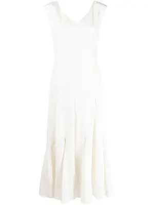 Voz Harlequin Silk-linen Midi Dress