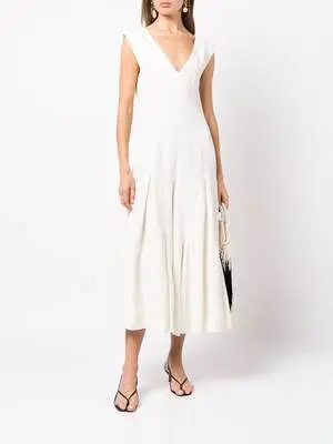 Voz Harlequin Silk-linen Midi Dress