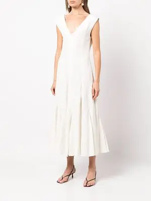 Voz Harlequin Silk-linen Midi Dress