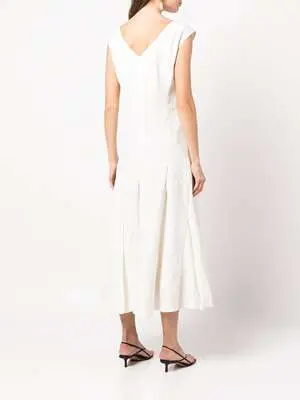 Voz Harlequin Silk-linen Midi Dress