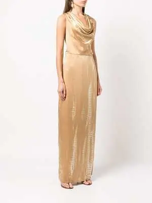 Voz Convertible Silk Maxi Dress - Brown
