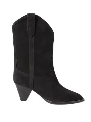 Isabel Marant  Luliette Embroidered Suede Ankle Boots