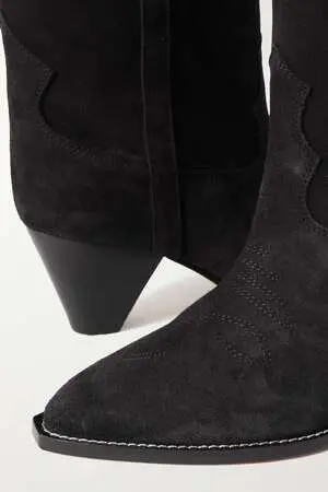 Isabel Marant  Luliette Embroidered Suede Ankle Boots