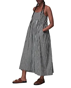 Whistles Carmen Gingham Trapeze Maxi Dress