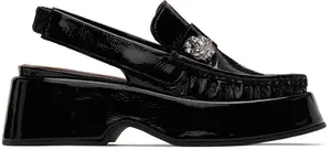 GANNI GANNI Black Retro Slingback Platform Loafers - 099 Black