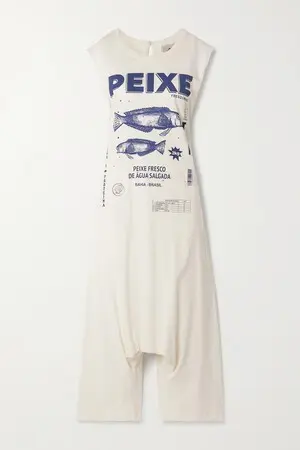 Farm Rio Printed Cotton-jersey Jumpsuit