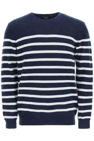 A.p.c. A.P.C. TRAVIS STRIPED SWEATER Blue, White