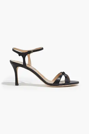 SERGIO ROSSI Sergio Rossi - Isabel 075 Knotted Leather Sandals - Black - EU 40.5 - Black
