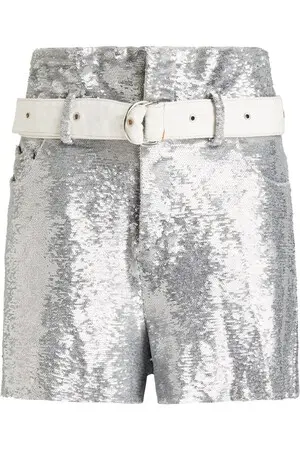 IRO PARIS Namour Belted Sequined Woven Shorts