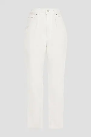IRO PARIS Elva Pleated High-rise Tapered Jeans - White