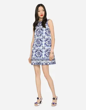 Dolce & Gabbana Majolica-print Brocade Mini Dress