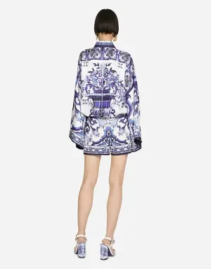 Dolce & Gabbana Majolica-print Poplin Shorts - Multicolor