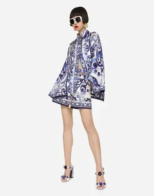 Dolce & Gabbana Majolica-print Poplin Shorts - Multicolor