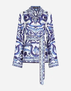Dolce & Gabbana Majolica-print Twill Pajama Shirt - Multicolor
