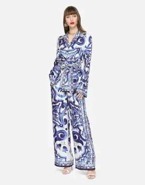 Dolce & Gabbana Majolica-print Twill Pajama Shirt - Multicolor