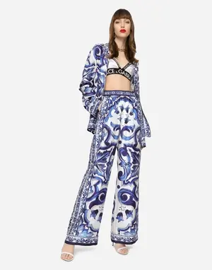 Dolce & Gabbana Majolica-print Twill Pajama Shirt - Multicolor
